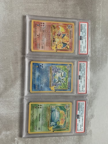 PSA 10 Pokemon Celebrations Base Set Trio Charizard Blastoise Venusaur ...