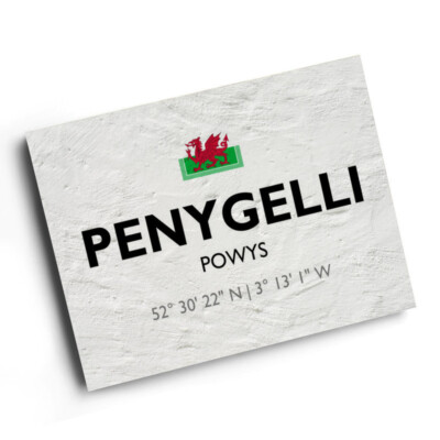 A3 PRINT - Penygelli, Powys, Wales - Lat/Long SO1790 | eBay UK