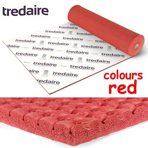 CARPET UNDERLAY Tredaire Colours Red Luxury Sponge Rubber, top of range ...
