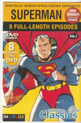 SUPERMAN T V CLASSICS 8 FULL LENGTH EPISODES VOL 1 DVD | eBay