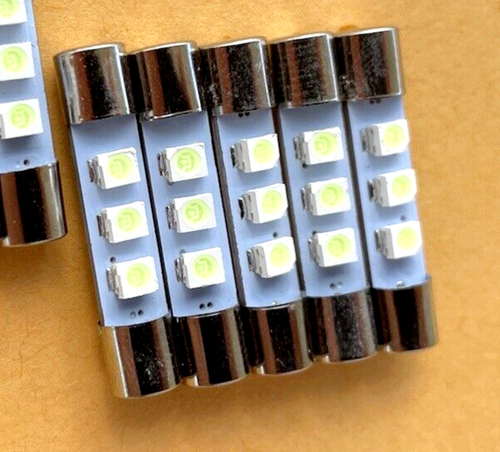 5 COOL BLUE 8V Fuse Style 29mm LED Lamp Bulb Marantz, Sansui, Pioneer ...