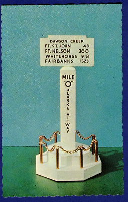 VINTAGE POSTCARD MILE ZERO POST DAWSON CREEK BRITISH COLUMBIA 1964 | eBay