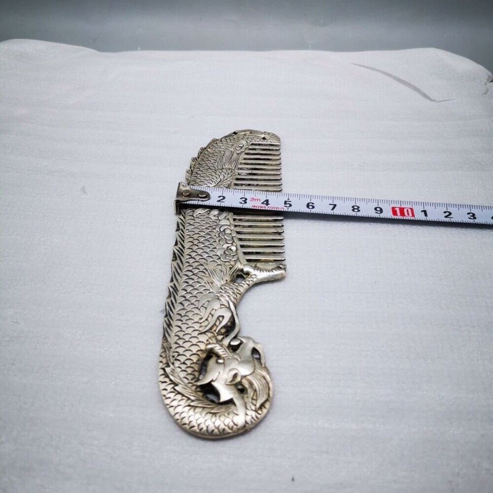 Old Chinese tibet silver handmade dragon comb statue a106 | eBay