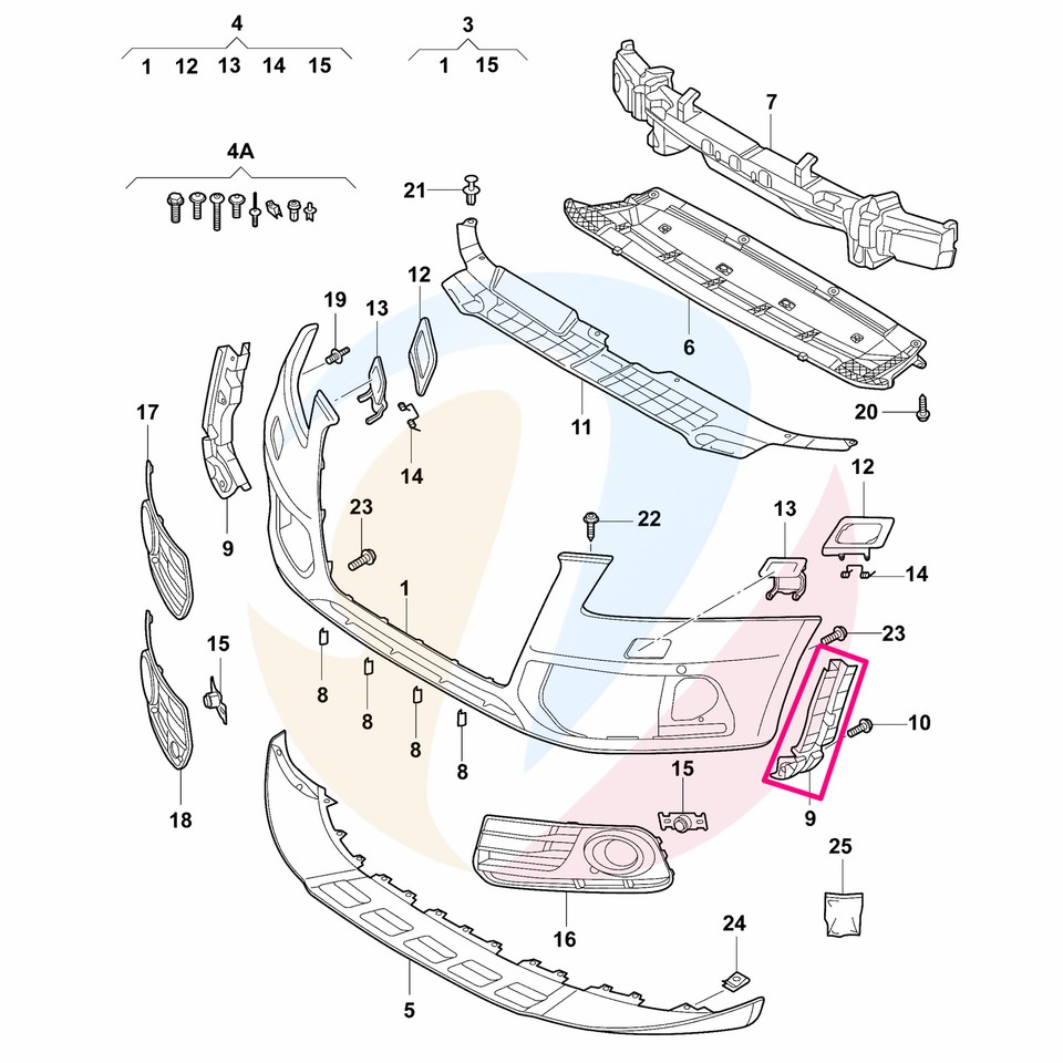 Driver Side Front Bumper Grille Retainer Support Bracket For Audi Q5 ...