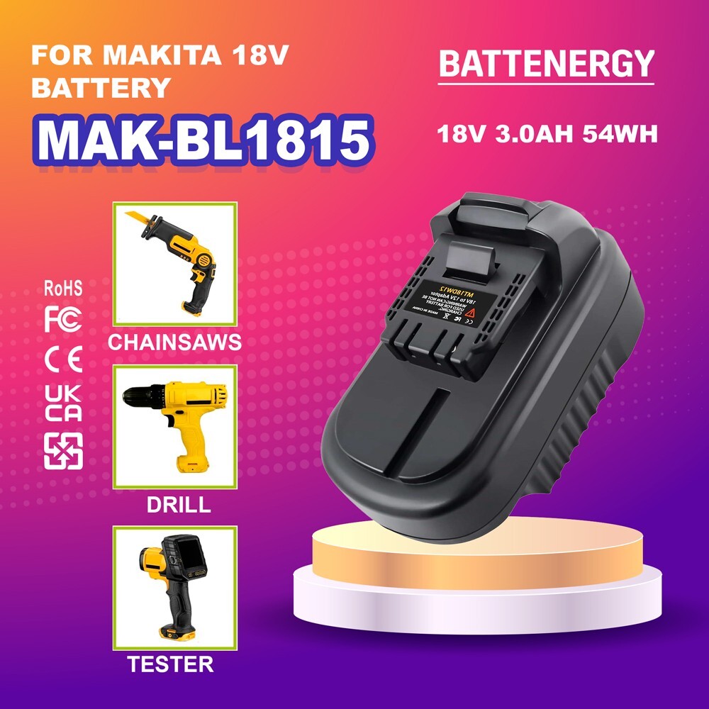replacement for Makita BL1815 18V 3.0 Ah Compact Li-Ion Battery BL1820 ...