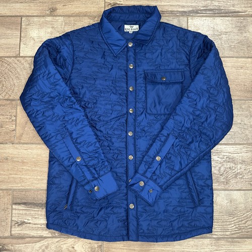 King Ranch Light Puffer Jacket Mens Medium Blue Long Sleeve Snap Jacket ...