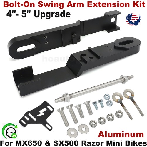 Bolt-On Swing Arm Extension Kit 4"- 5" For Razor MX650 SX500 Stretched ...