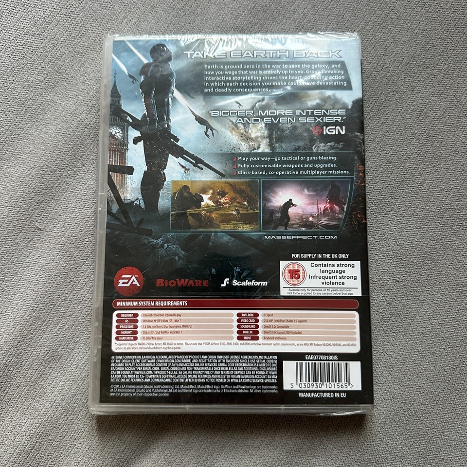 Mass Effect 3 PC Game DVD Video Game EA BioWare PAL Sci-Fi RPG Shooter ...
