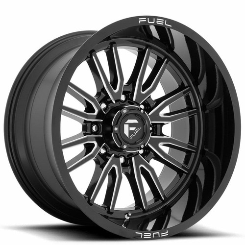 22x12" Fuel Wheels D761 Clash 8 Gloss Black Milled Off-Road Rims(4 pcs ...
