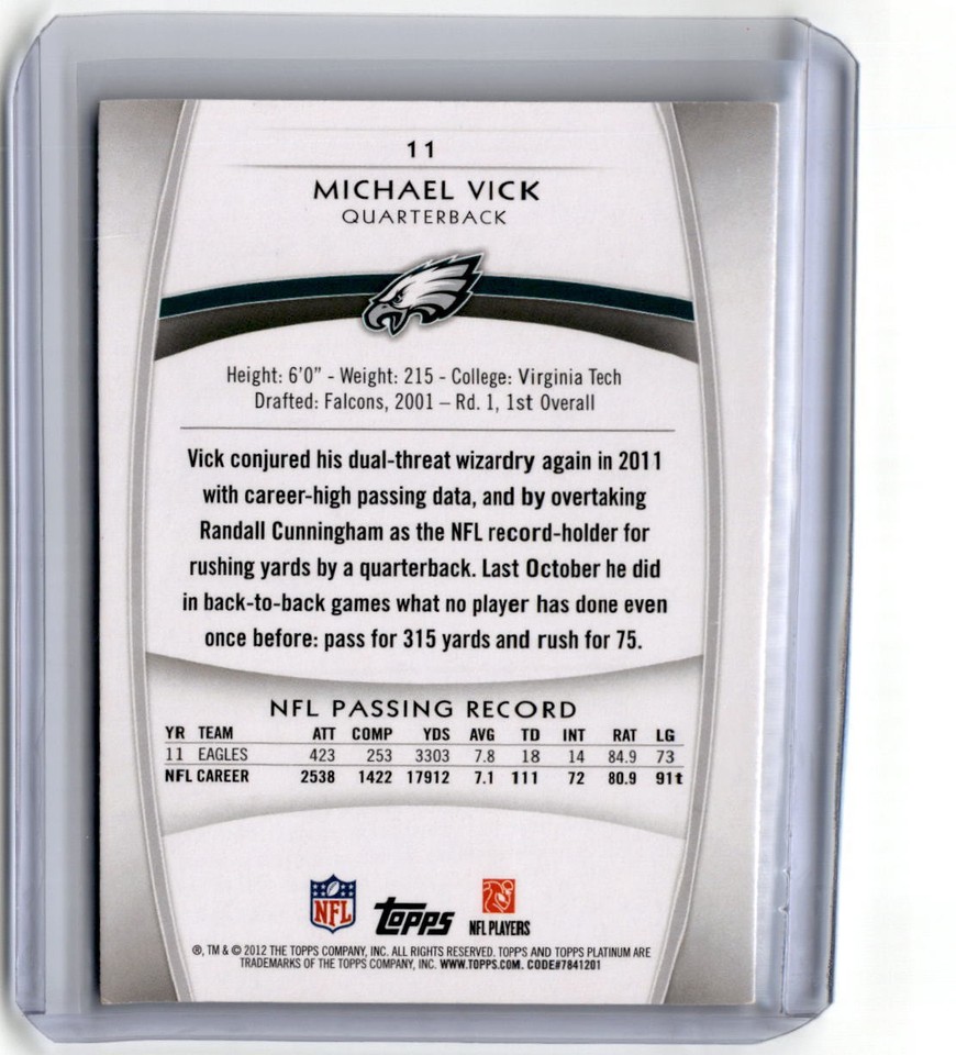 2012 Topps Platinum #11 Michael Vick | eBay