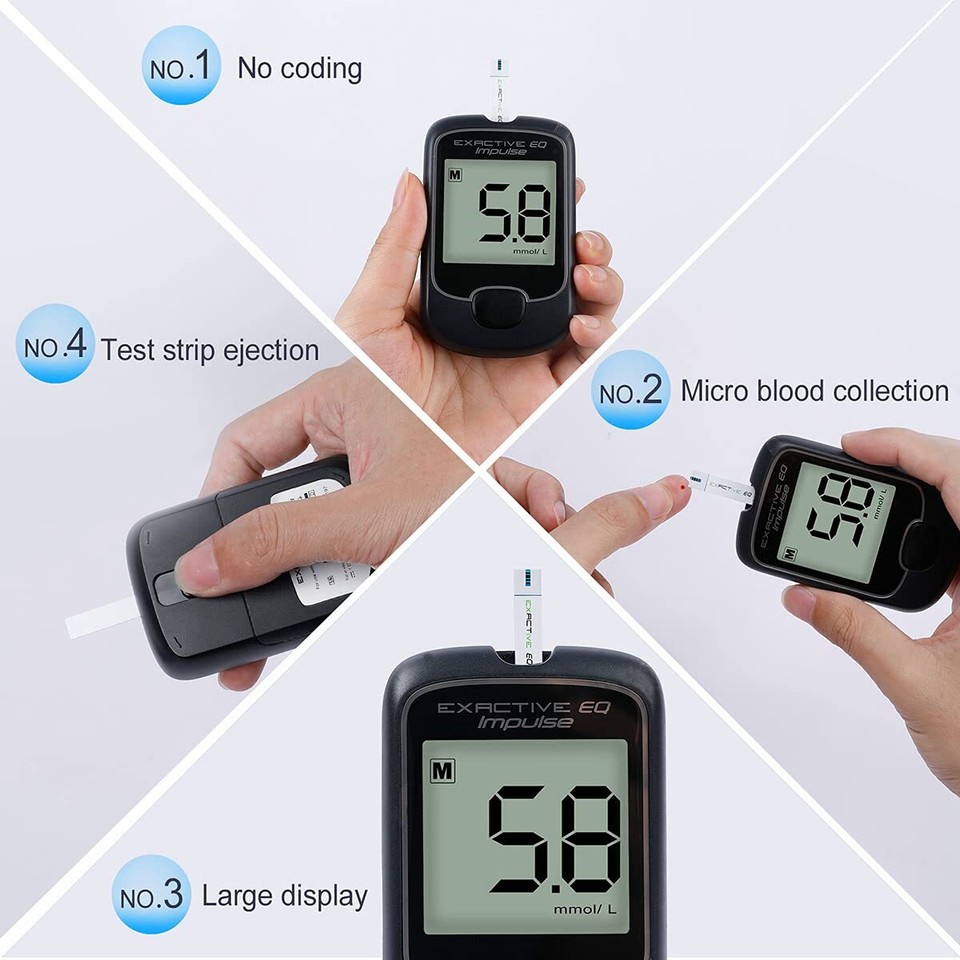Blood Glucose Monitor Kit Diabetes Testing Kit Exactive EQ Diabetes ...