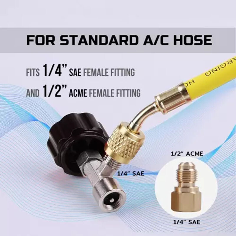 R134A Can Tap Self-Sealing&Puncture Style AC Freon Tank Adapter Valve ...