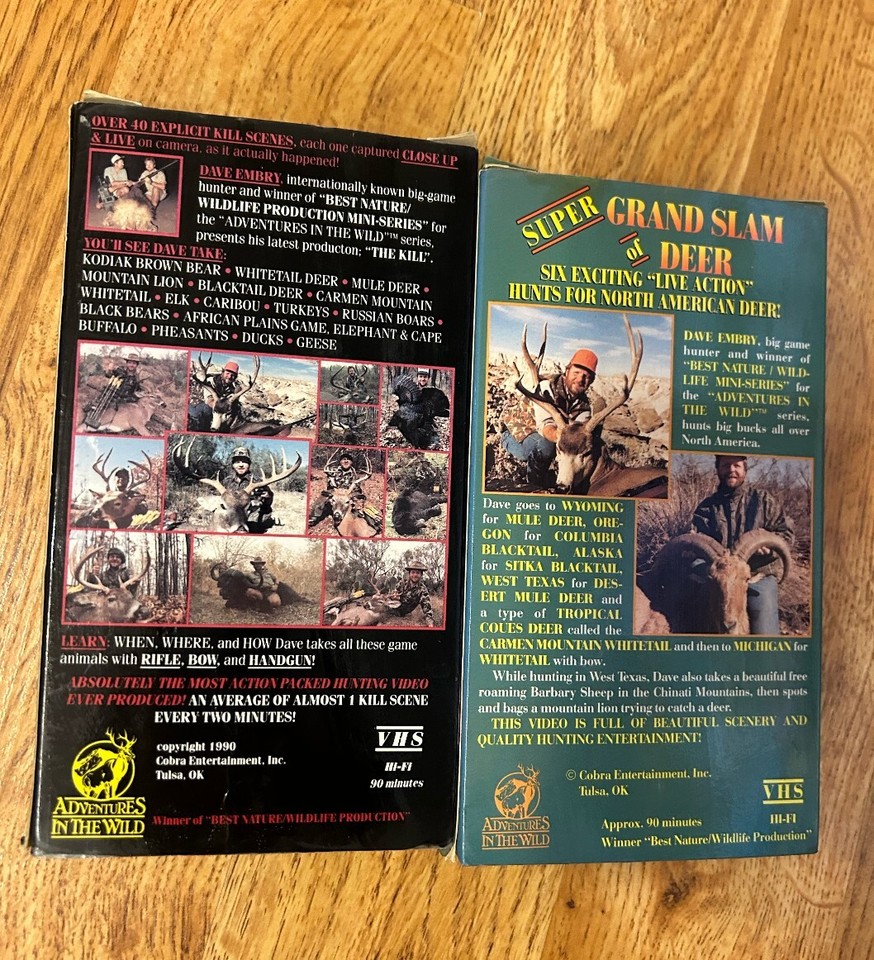 VHS Hunting Videos Dave Embry's The Kill Adventures in the Wild Rare ...