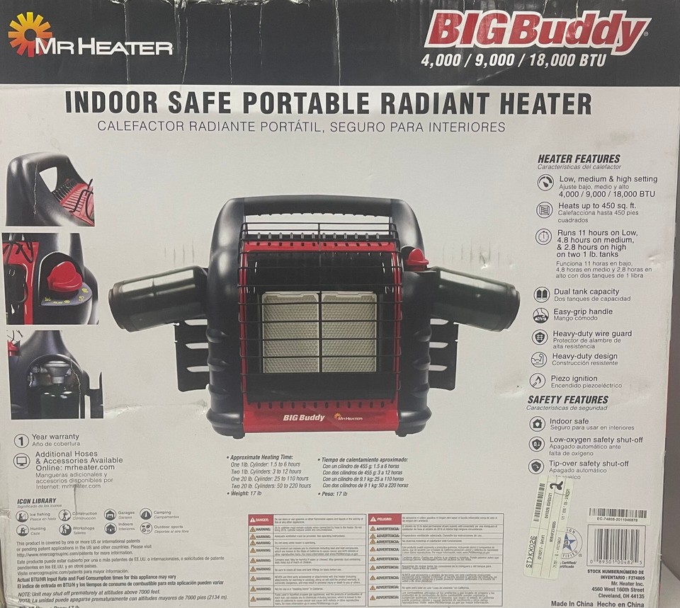 Mr. Heater Big Buddy Indoor/Outdoor Portable Propane Heater | eBay