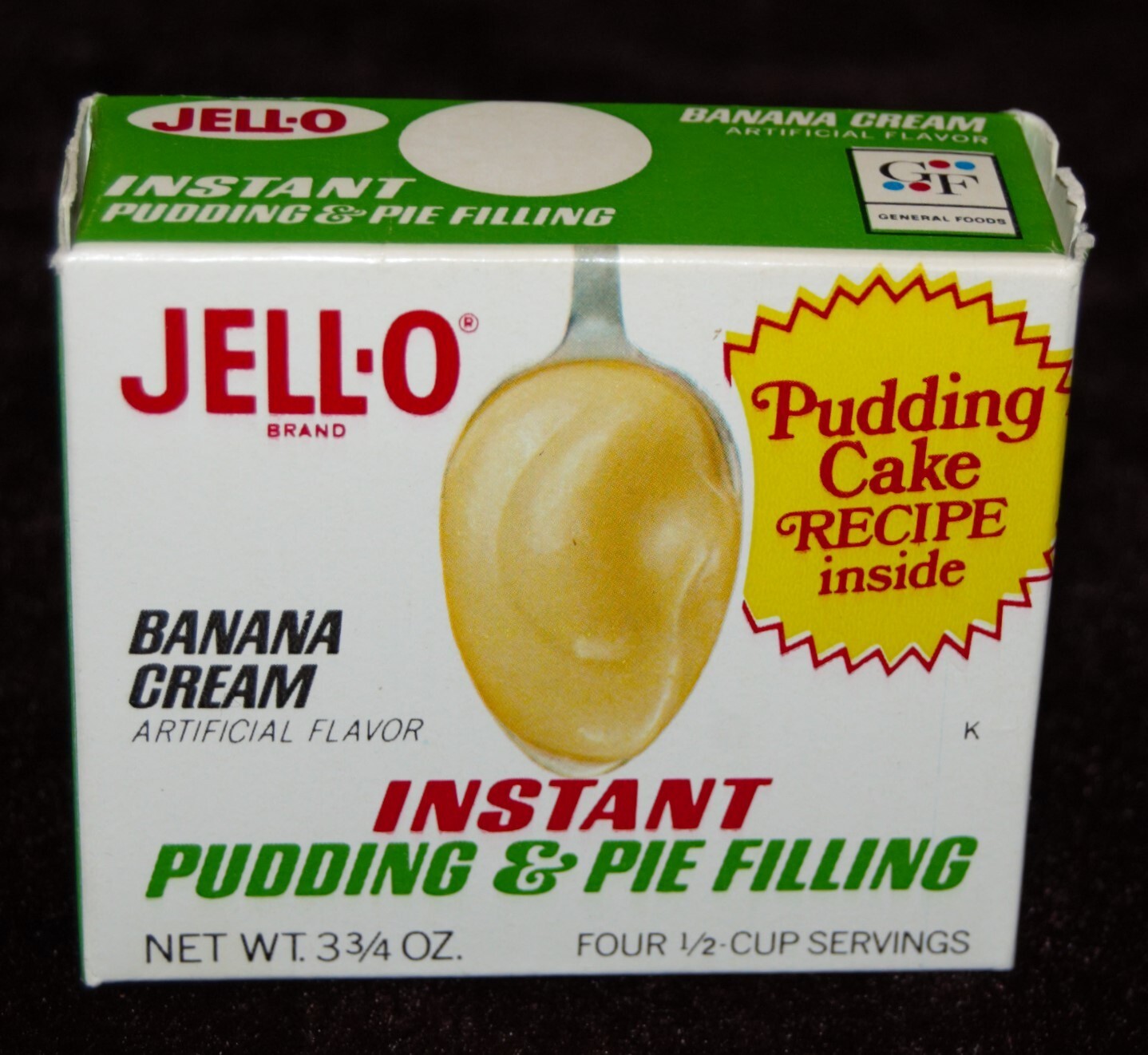JELLO Instant Banana Cream Pudding & Pie Filling UNOPENED Box PROP ...