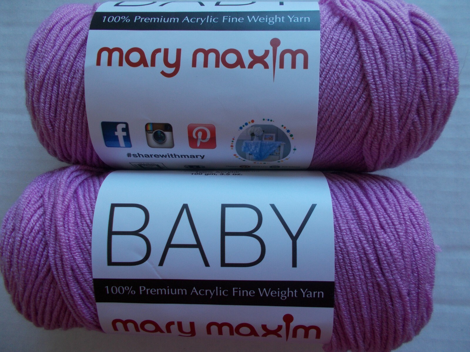 Mary Maxim Baby yarn, Blossom, lot of 2 (306 yds each) | eBay
