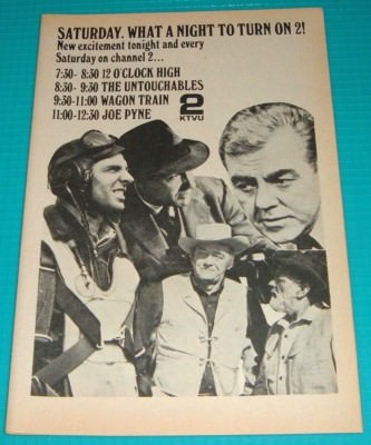 1967 KTVU TV AD 12 O CLOCK HIGH ~ WAGON TRAIN ~ JOE PYNE ~ THE ...