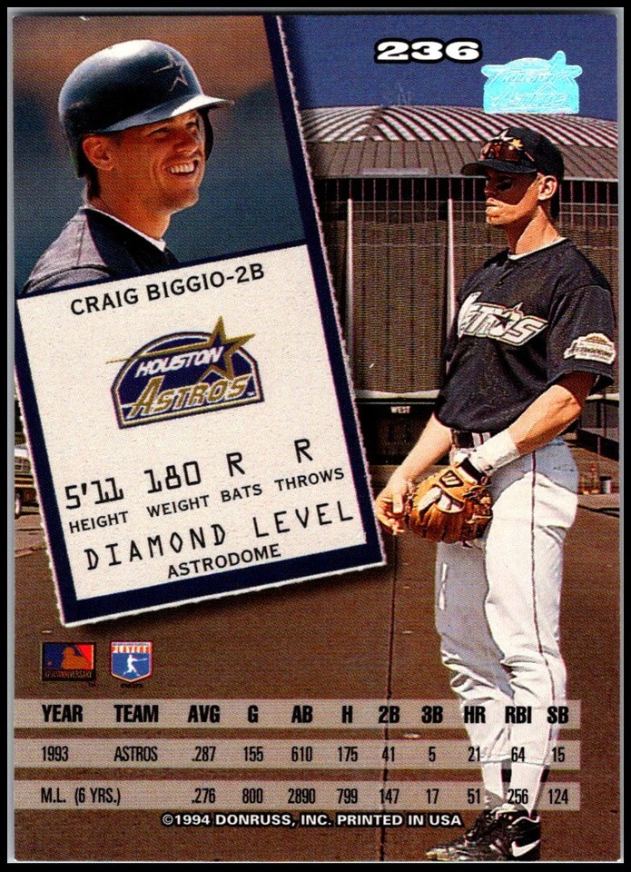 1994 Leaf HOF #236 Craig Biggio FREE SHIPPING! | eBay