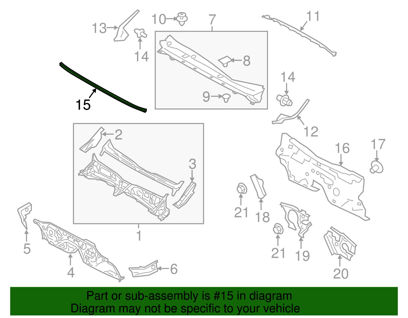 91441FJ001 Subaru Seal Cowl 91441FJ001 Genuine OEM Part for sale online ...