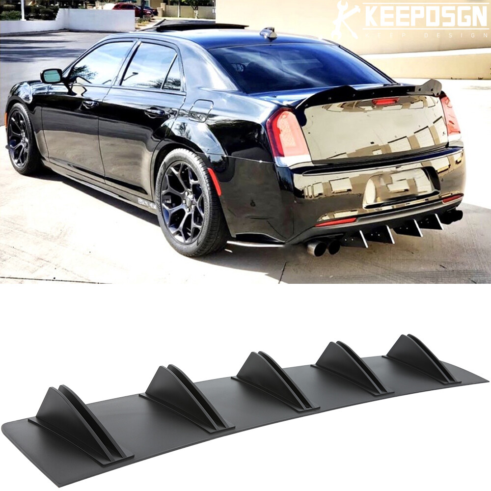 For Chrysler 300 300C Rear Lip Bumper Diffuser Shark 5 Fin Wing Spoiler ...