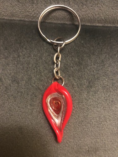 Artisan Handmade Red Dichroic Glass Bead Keychain | eBay
