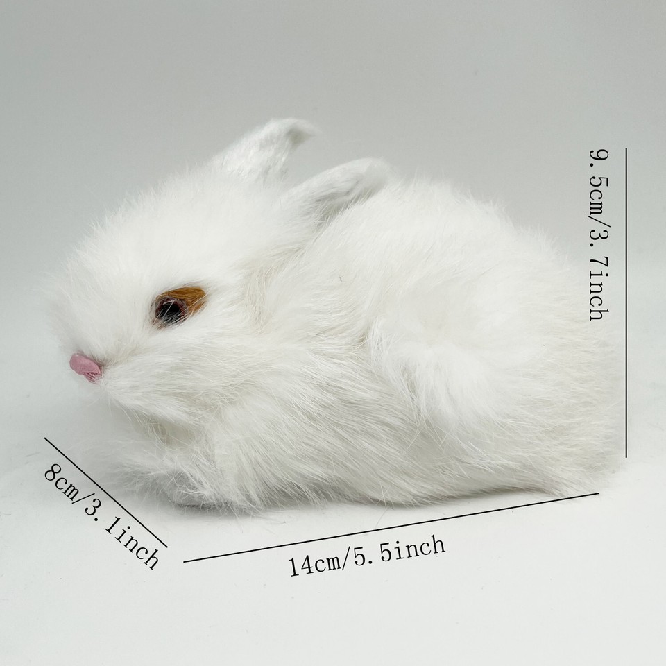White Realistic Rabbit Taxidermy Figurine in Fur for Easter Wedding ...