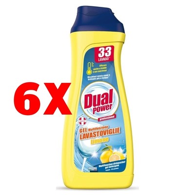 6 X Dual Power Gel Lavastoviglie 660 Ml. Limone Multifunzione | eBay