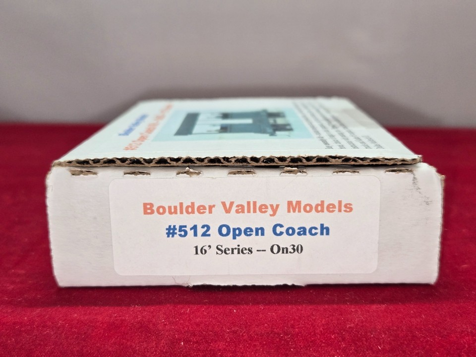 BOULDER VALLEY MODELS, #512 OPEN COACH KIT - ON30 - 16' SERIES, NEW, OB ...