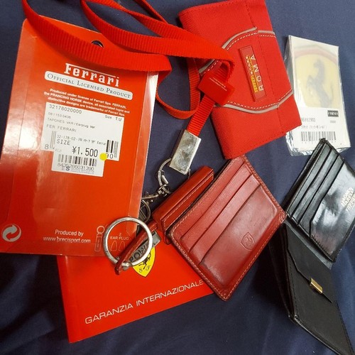 Ferrari Leather Card Case Red and Black Accessories | eBay