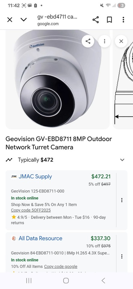 GeoVision GV-EBD4813 4MP Dome IP Network Camera PoE Outdoor Indoor ...
