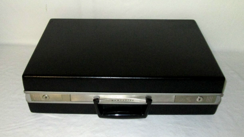 Vintage Samsonite Hard Shell Briefcase Black - Durable Lockable no Key ...