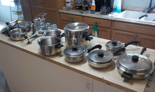 SALADMASTER Stainless Steel Cookware Set 17 Pc Set w/ Electric Skillet ...