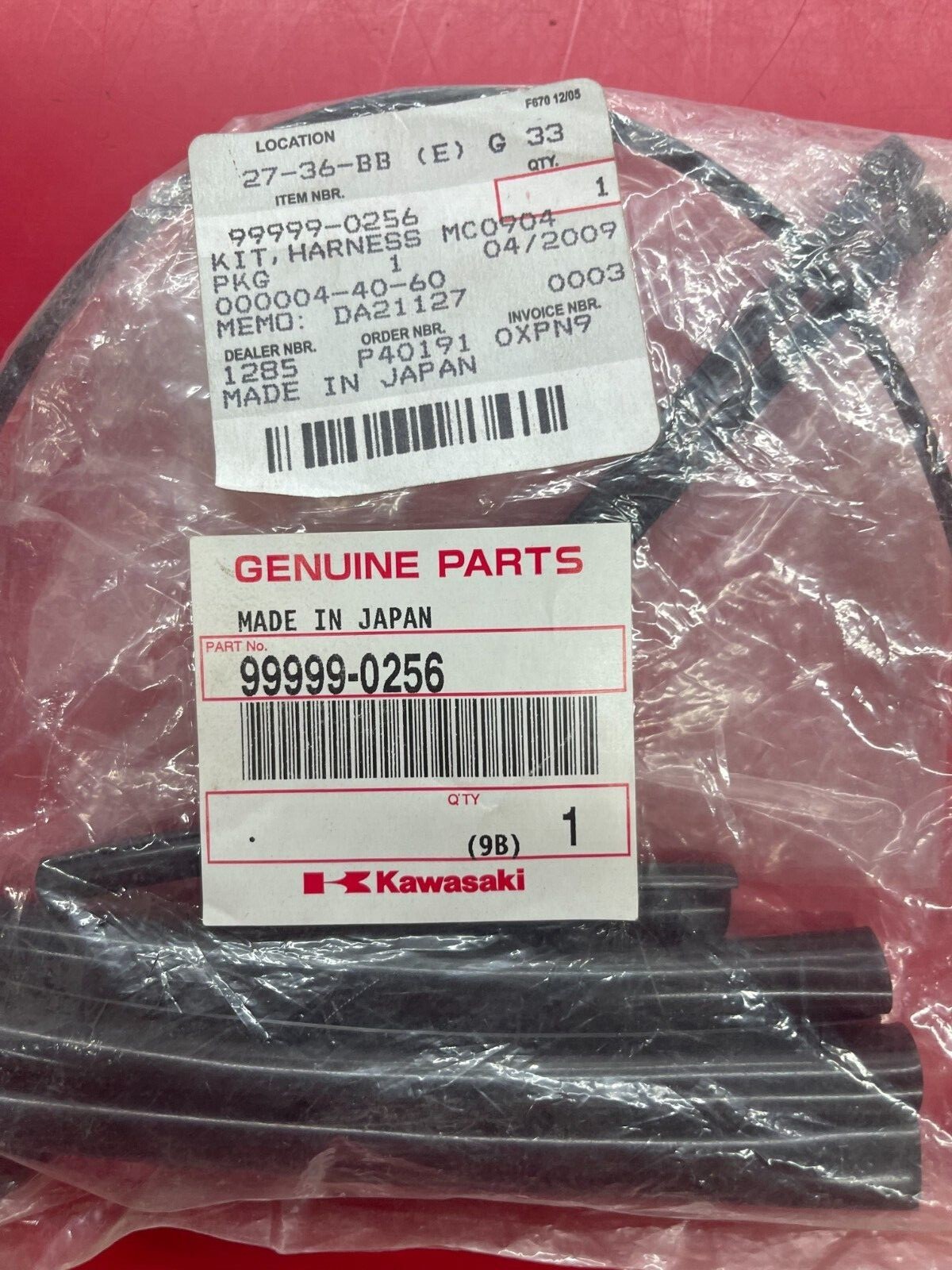 ***NOS KAWASAKI 99999-0256 KIT,HARNESS MC09-03;-04 (ACTIVE #) | eBay