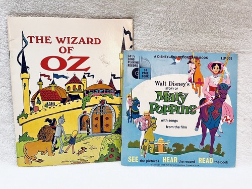 Lot Of 5 Read and Hear Books with Records/Peter Pan /Casper/Frosty/ Oz ...