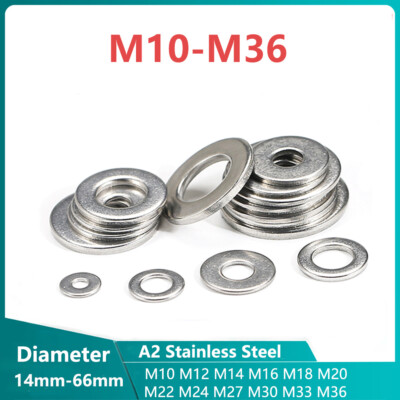 M10-M36 Flat Washers A2 Stainless Steel M12 M14 M16 M20 M22 M30 Thicker ...