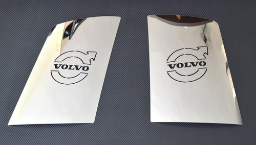 2 pcs Super Mirror Stainless Steel Front Air Spoilers Covers for Volvo ...