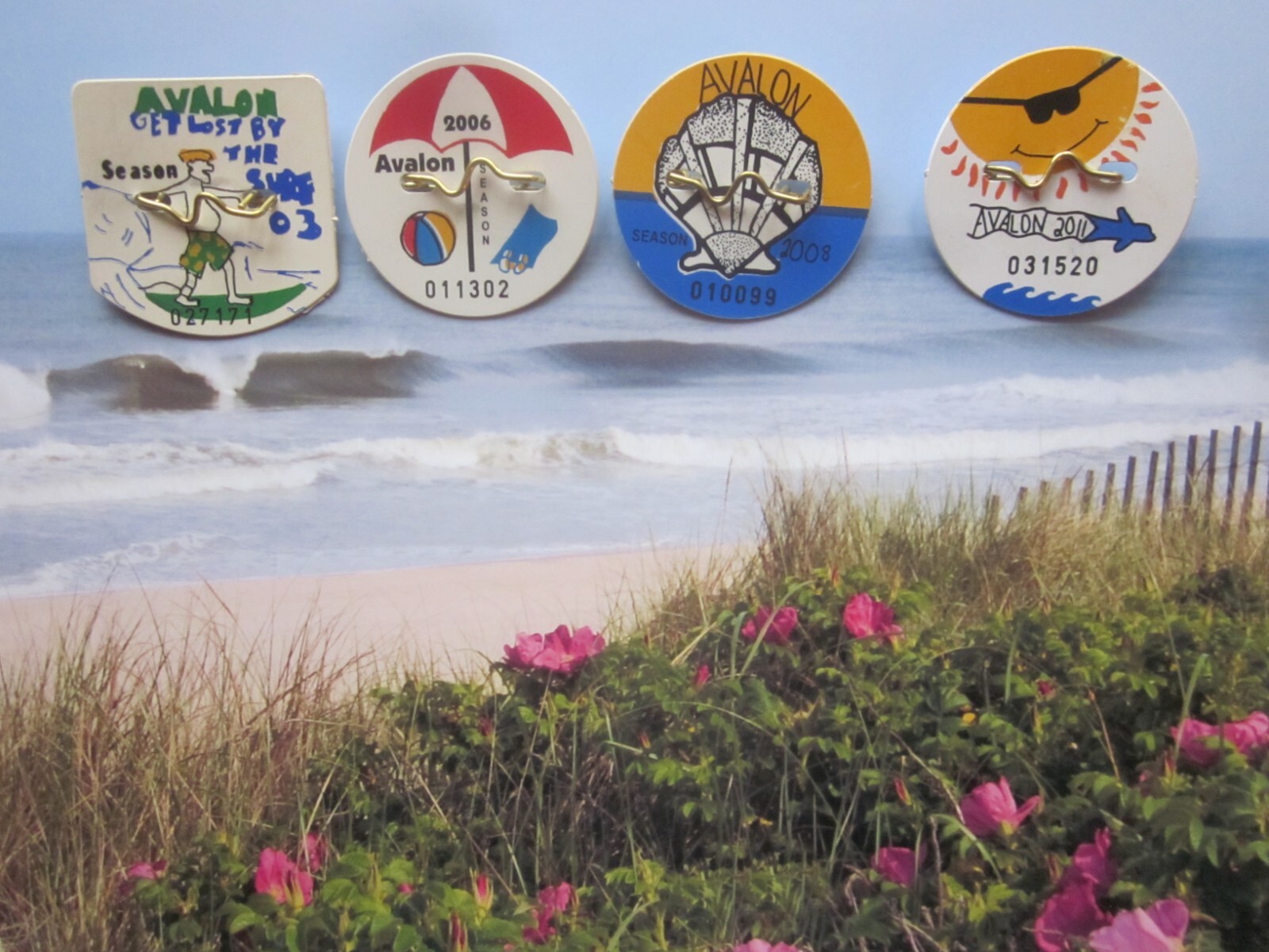 4 YEAR COLLECTION AVALON NEW JERSEY SEASONAL BEACH BADGES/TAGS | eBay