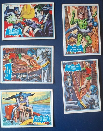 1966 TOPPS BATMAN BLUE BAT CARD LOT X 8. | eBay