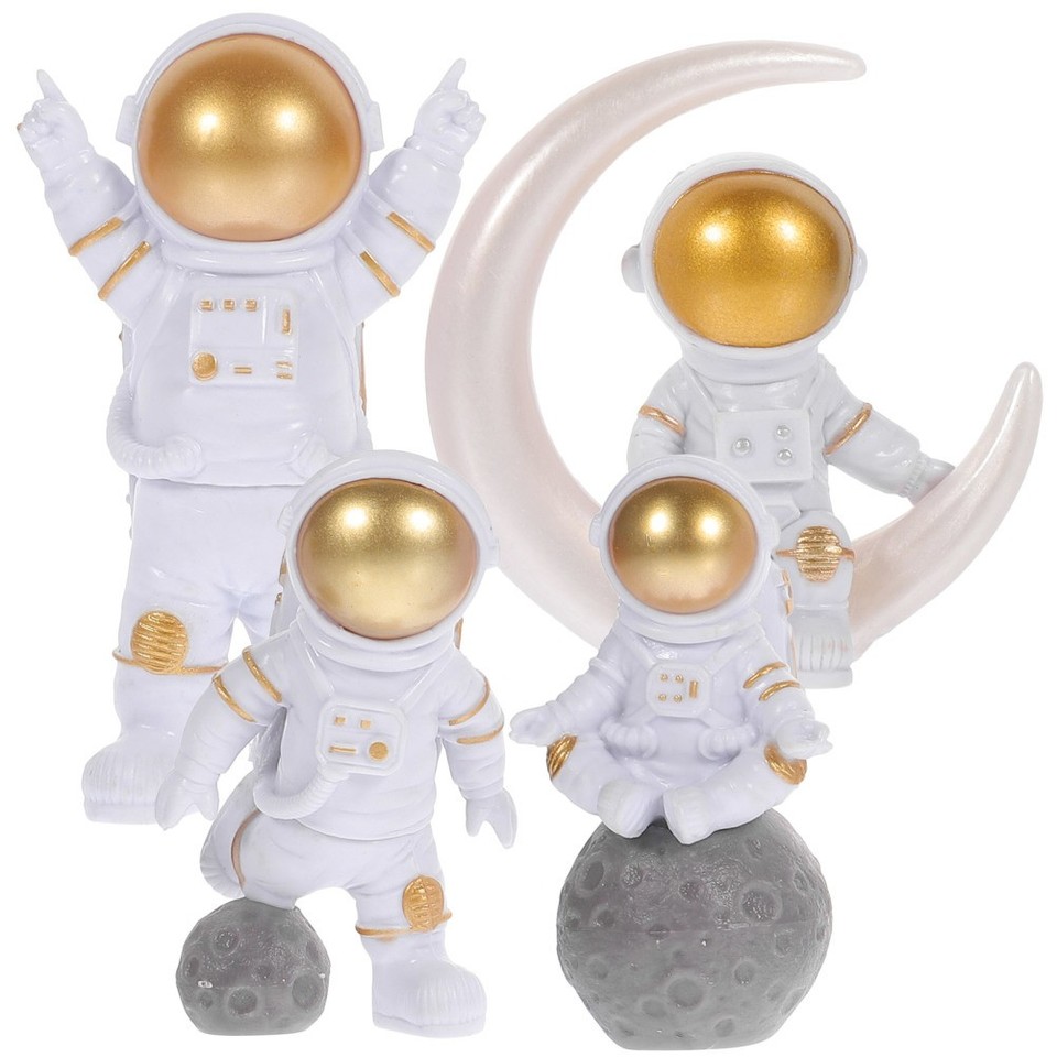 4 Pcs Astronaut Figure Spaceman Statue Room Ornament Home Adornment ...