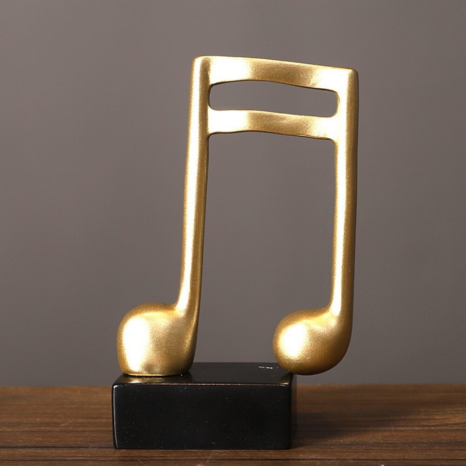 1Pcs Music Note Music Channel Decor Statue Gold Musical Piano Sculpture ...