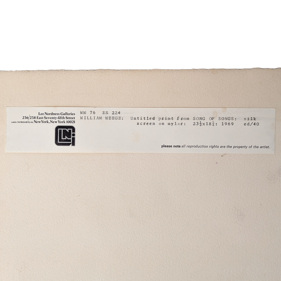 Vtg William Weege Song of Songs Silk Screen Mylar Print 1969 Nordness ...