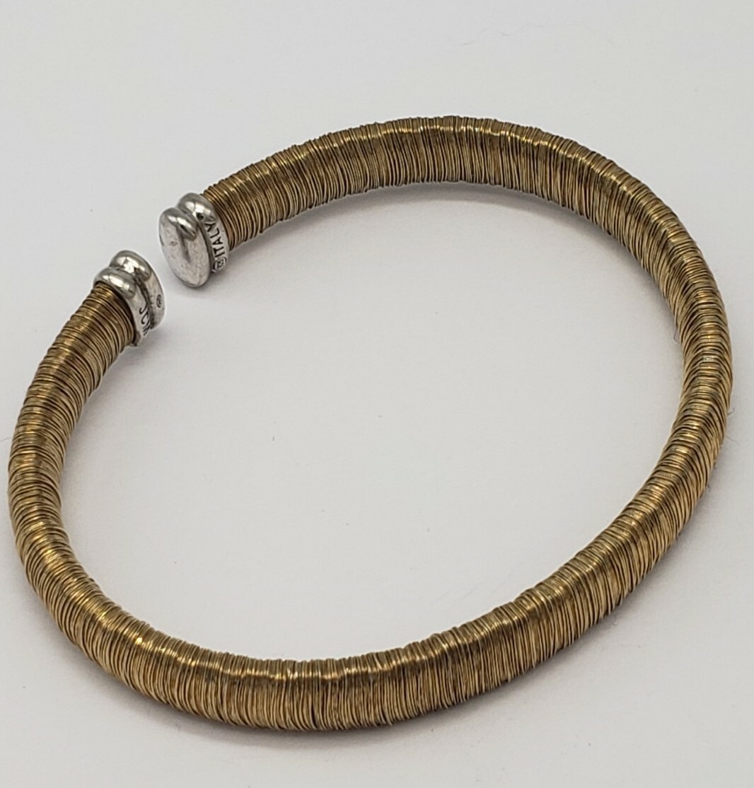 DESIGNER JCM JACMEL MAURITIUS ITALY GOLD OVER STERLING SILVER CUFF ...