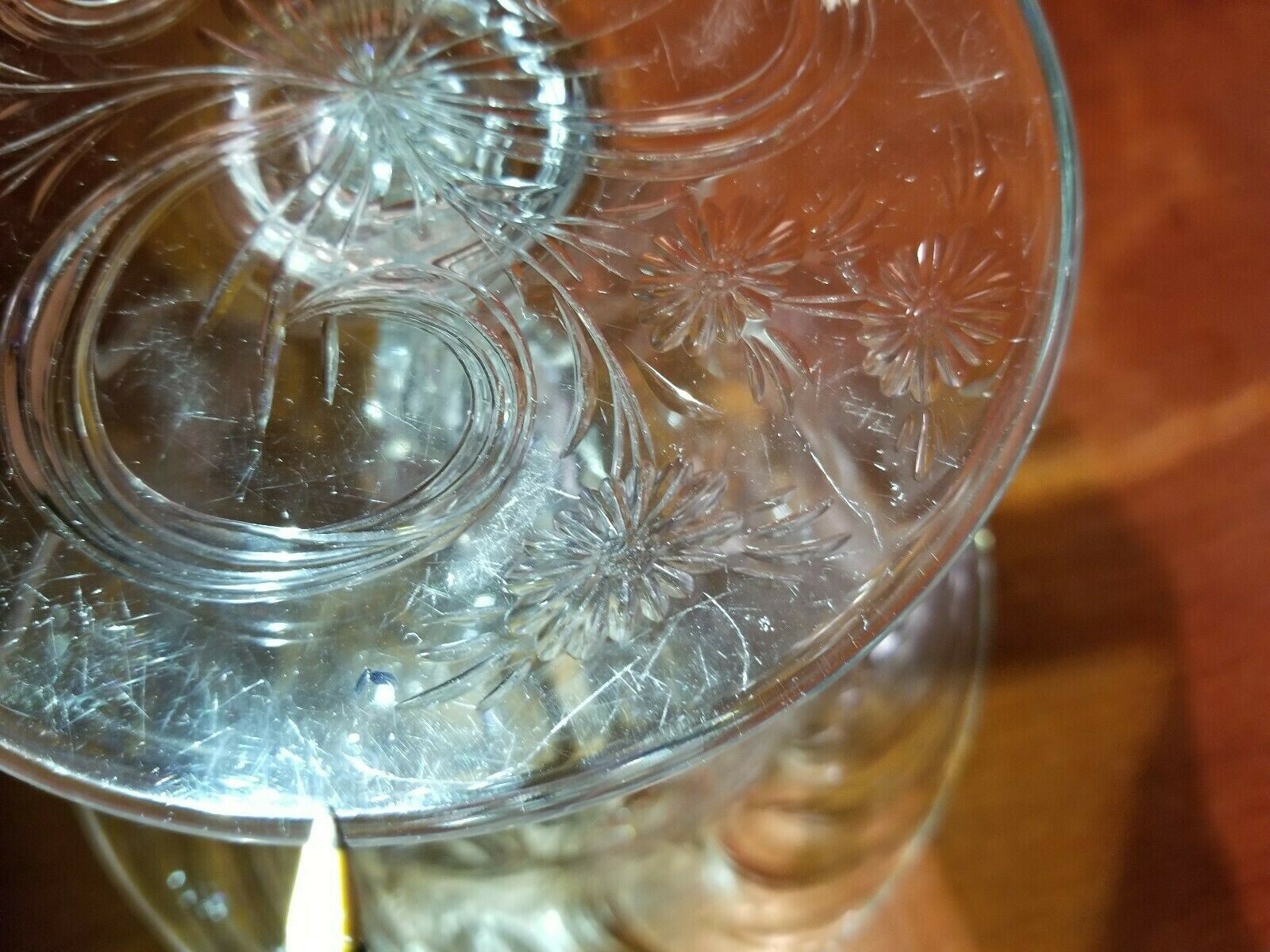 ANTIQUE ABP HAWKES INTAGLIO CUT GLASS CRYSTAL FOOTED BOWL COMPOTE 10 ...