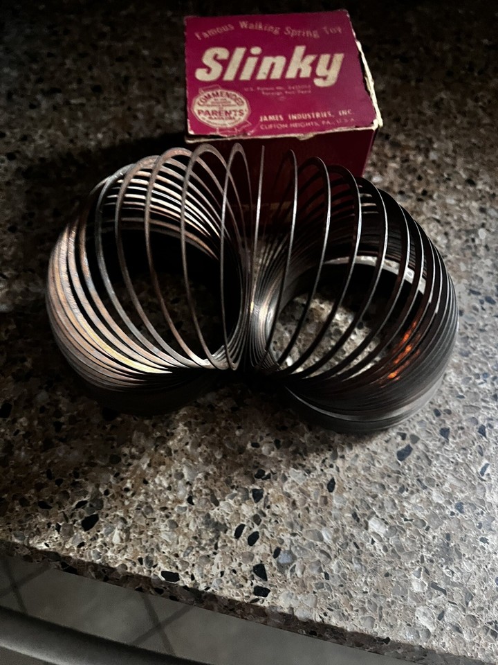 Vintage Original Slinky Walking Metal Spring Toy Collectors Edition In ...