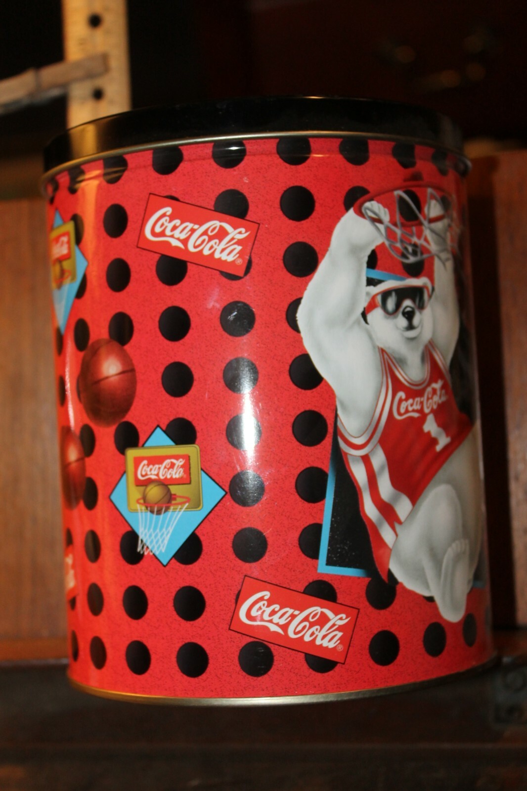 1997 Coca-Cola Coke Tin Polar Bear Slam Dunk Basketball 7 1/2" | eBay