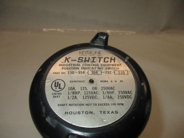 Westlock KEYSTONE K-SWITCH 150-954-304-792-210 Position Indicating ...