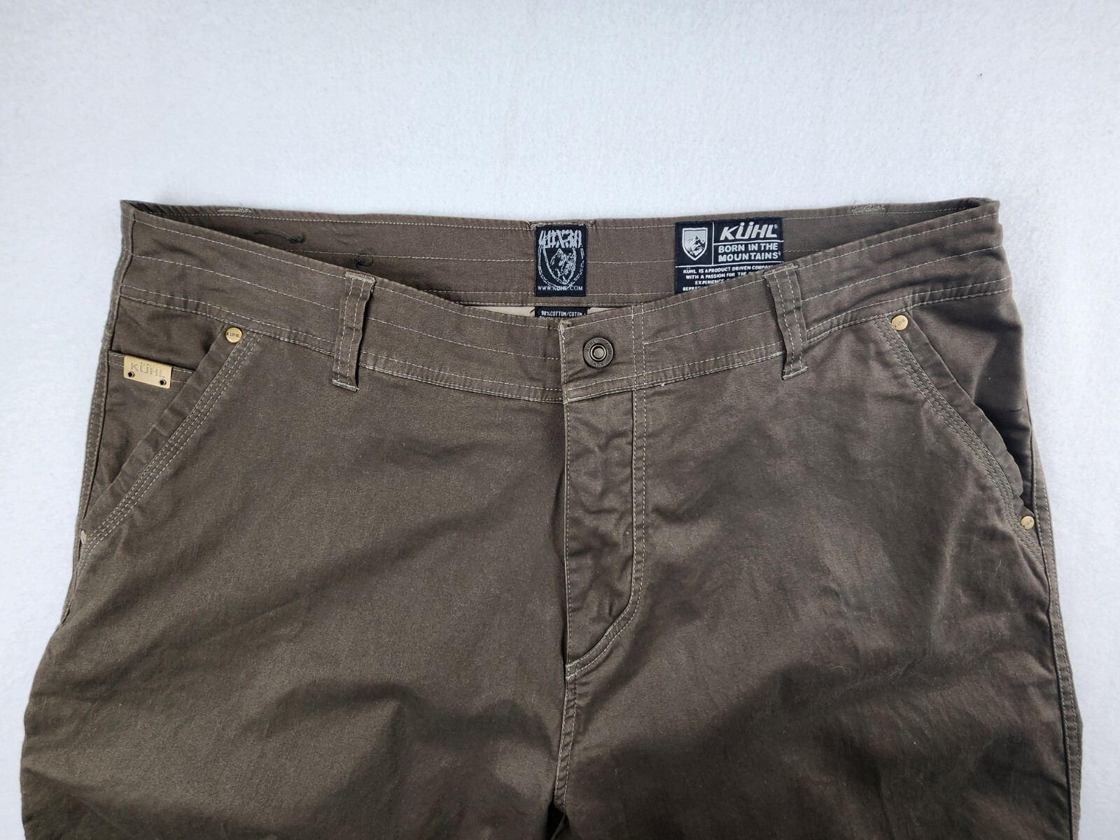 KUHL Men's Slackr Pants Size 40 X 30 Vintage Patina Dye Excellent Brown ...