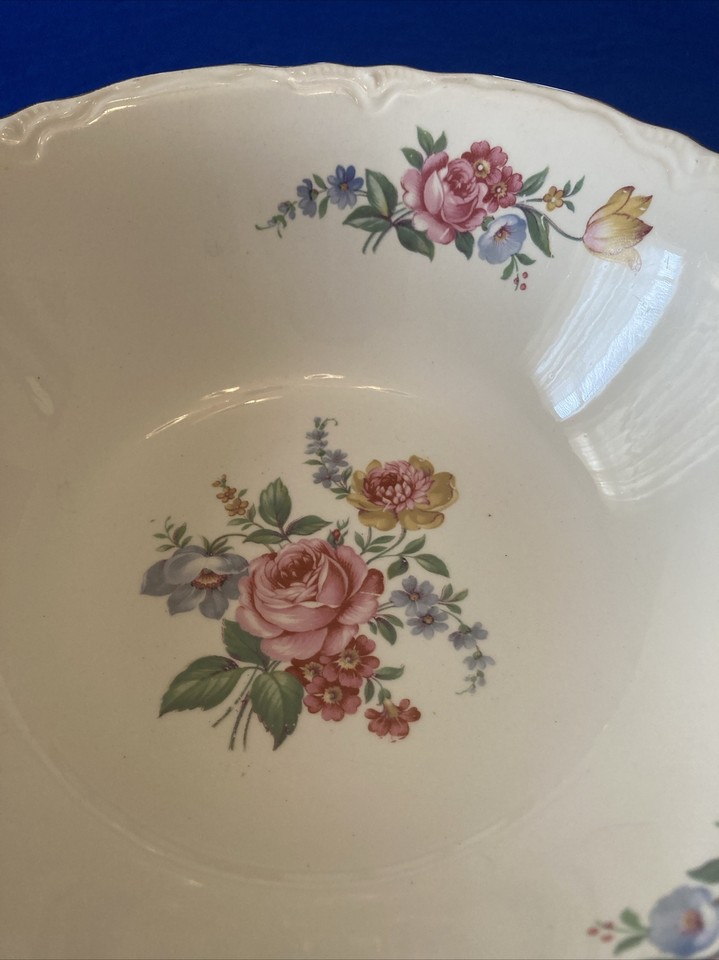 Vintage 1940's Scio Pottery Hazel Round Serving Bowl Floral 8 1/2” | eBay