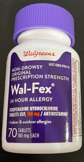 Walgreens Wal-fex 24 Hour Allergy Relief Tablets 15 Count 180 MG Exp 2/ ...
