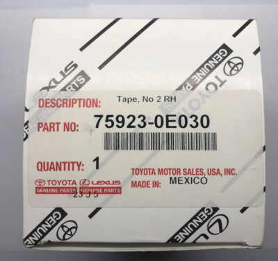 Toyota 75923-0E030 Passenger Rear Black Out Tape Genuine OEM New | eBay